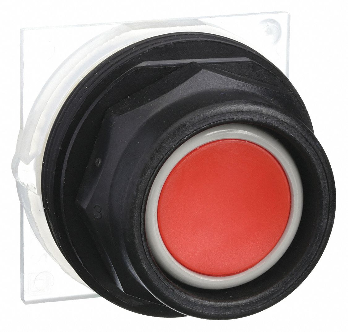 SCHNEIDER ELECTRIC, Black/Blue/Green/Red, 30 mm Mounting Size, Recessed ...