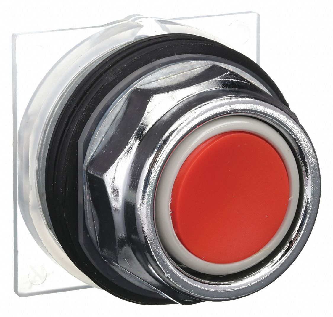 SCHNEIDER ELECTRIC, Black/Blue/Green/Red, 30 mm Mounting Size, Recessed ...