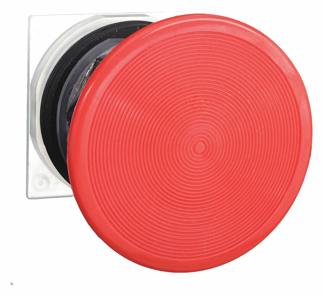 SCHNEIDER ELECTRIC, Red, 30 mm Mounting Size, Mushroom Head Push Button ...