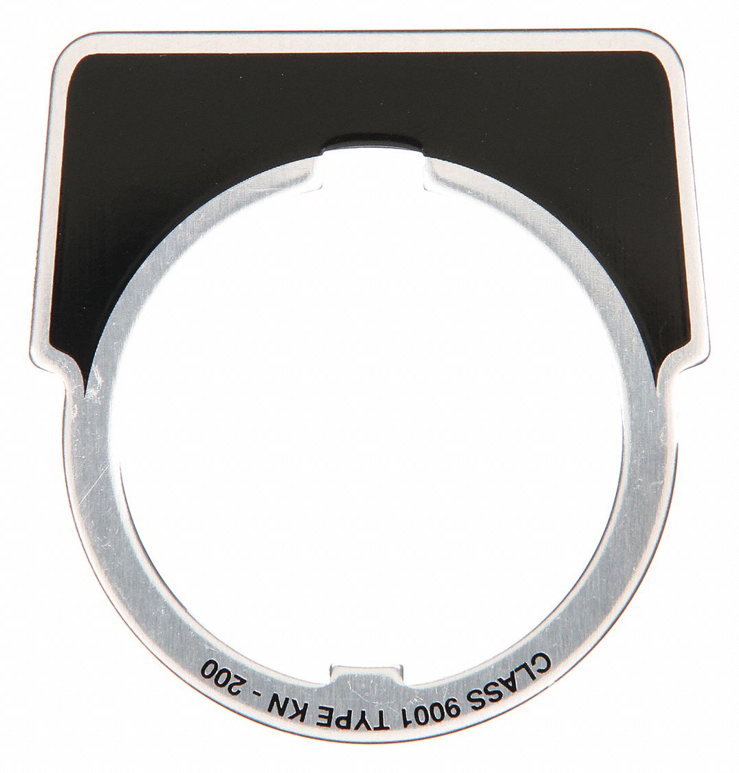 SQUARE D LEGEND PLATE, 30 MM PANEL MOUNTING SIZE, HALF-ROUND, 1¾ X 1⅝ ...