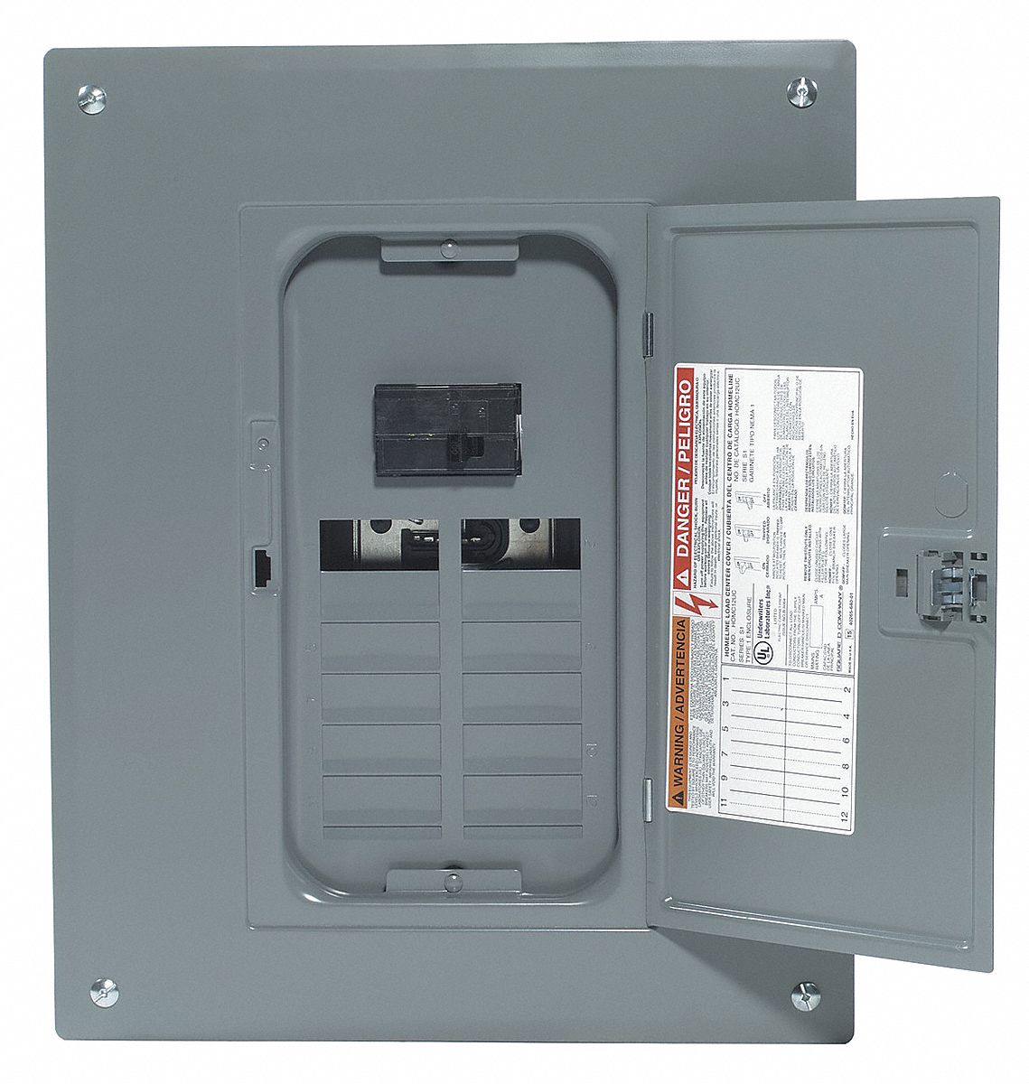 SQUARE D Carga Central, Interruptor de Circuito Principal, Convertible,125 Amperes,120/240VCA ...