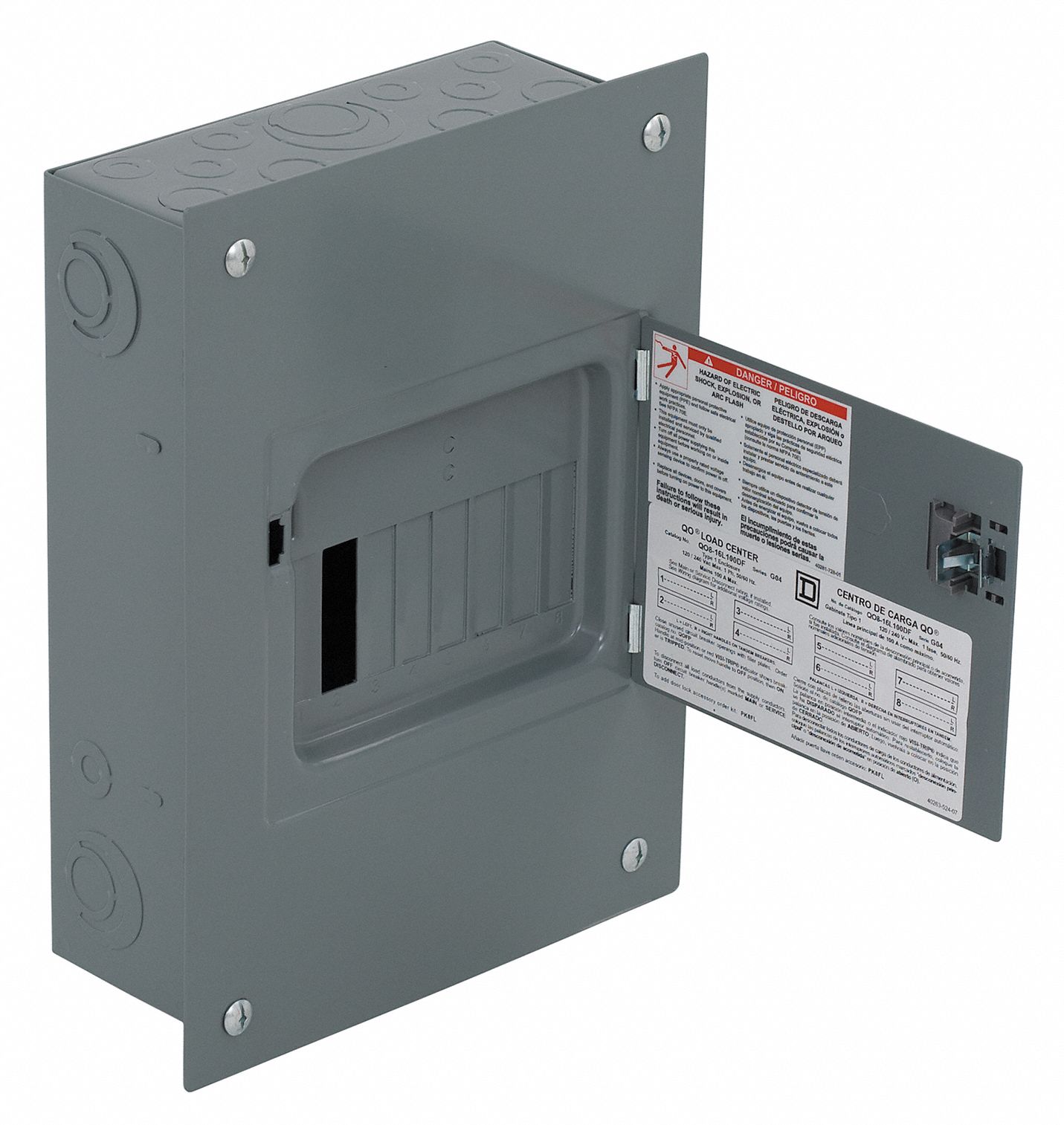 SCHNEIDER ELECTRIC Carga Central, Zapata Principal, Fija,100 Amperes,120/240VCA Voltaje,Número ...