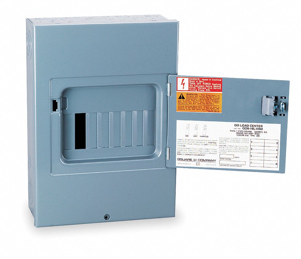 SCHNEIDER ELECTRIC Carga Central, Zapata Principal, Fija,100 Amperes,120/240VCA Voltaje,Número ...