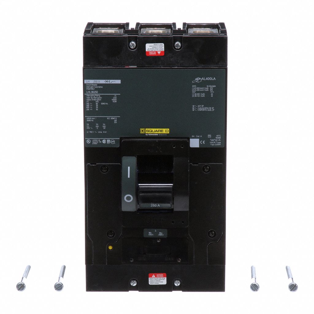 250 A Amps, 65kA at 240V AC, Molded Case Circuit Breaker - 5B922|LHL36250 - Grainger