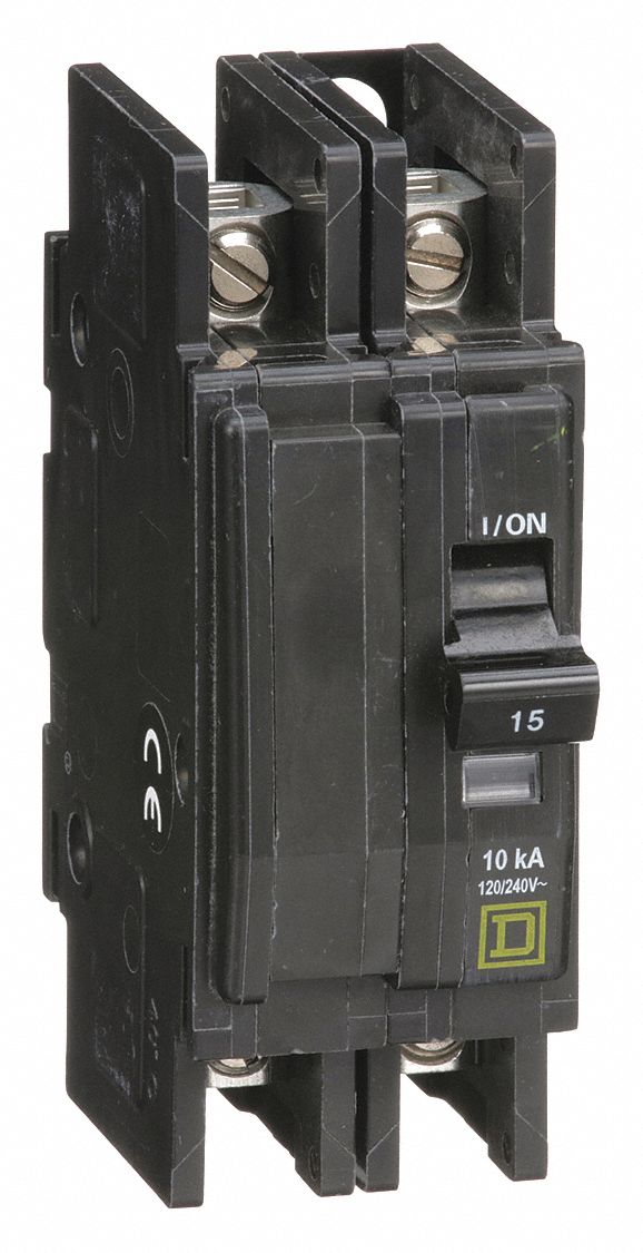 SQUARE D, 15 A, 120/240V AC, Miniature Circuit Breaker - 5B984|QOU215 - Grainger
