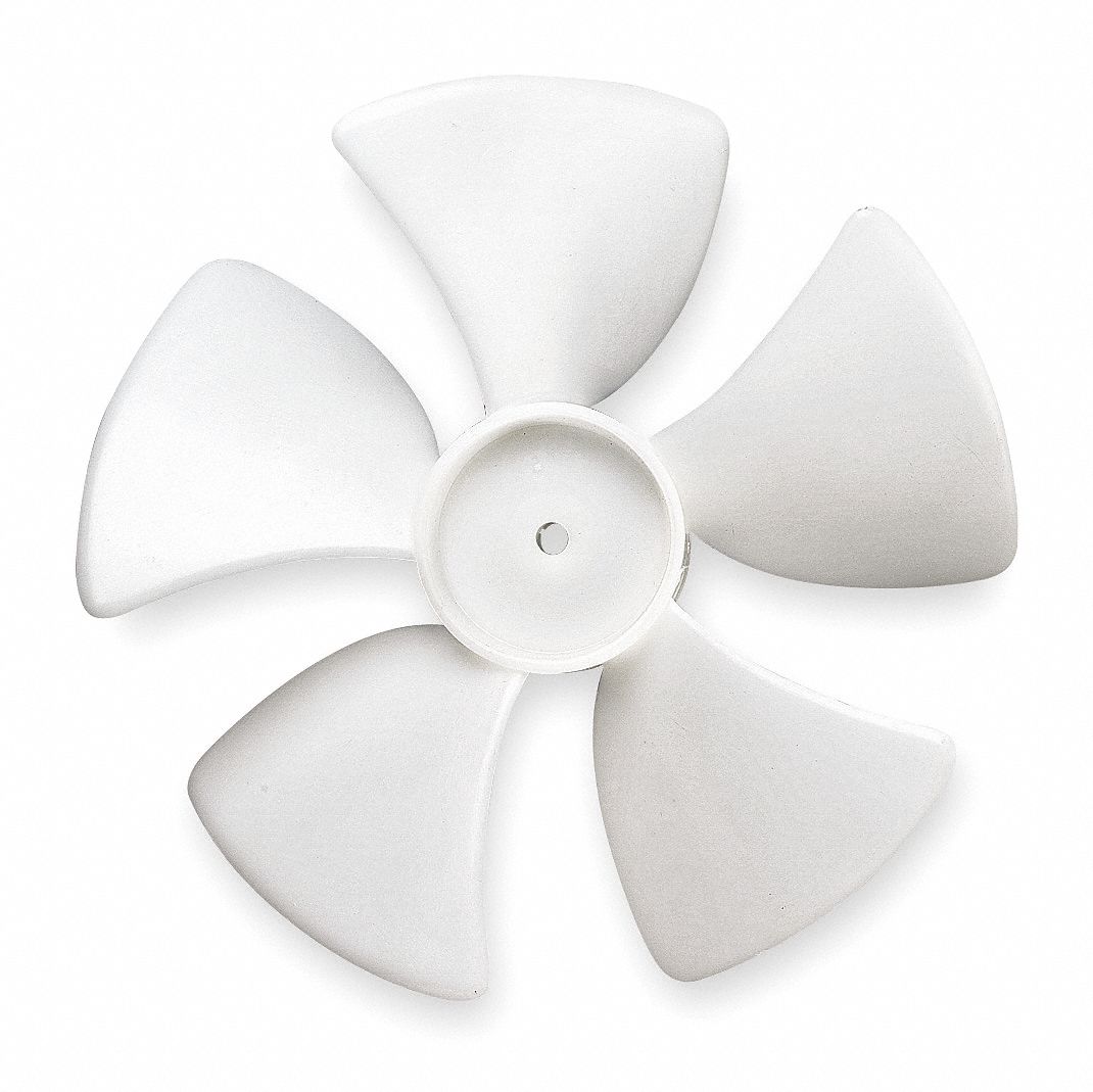 6-1/2" CW Propeller, White; Number of Blades: 5 - Grainger