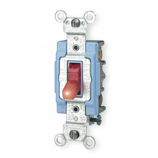 Pilot Light Wall Switch, 1-Pole, Maintained, Toggle - Grainger