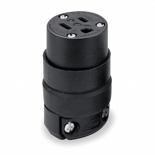 LEVITON 15 Amp Commercial Grade Standard Straight Blade Connector, 5 ...