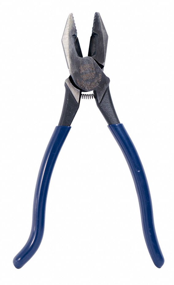 KLEIN TOOLS Iron Workers Plier: Flat, 9 3/8 in Overall Lg, 1 5/8 in Jaw ...