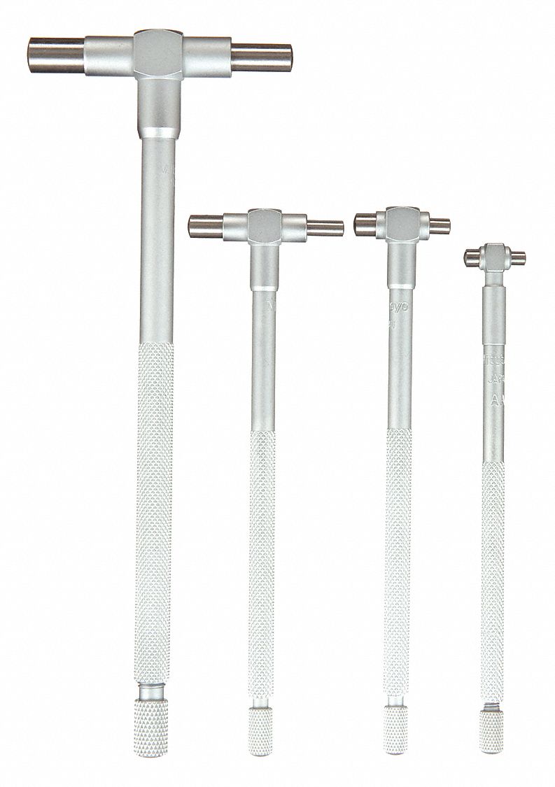 MITUTOYO TELESCOPING GAUGE SET, 4 PIECES, 0.315 IN TO 2.126 IN RANGE, 5 ...
