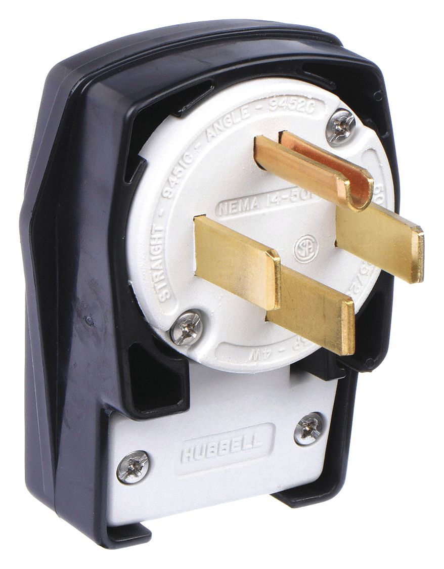 14-50P, 50 A, Angle Straight Blade Plug - 5C791|HBL9452C - Grainger