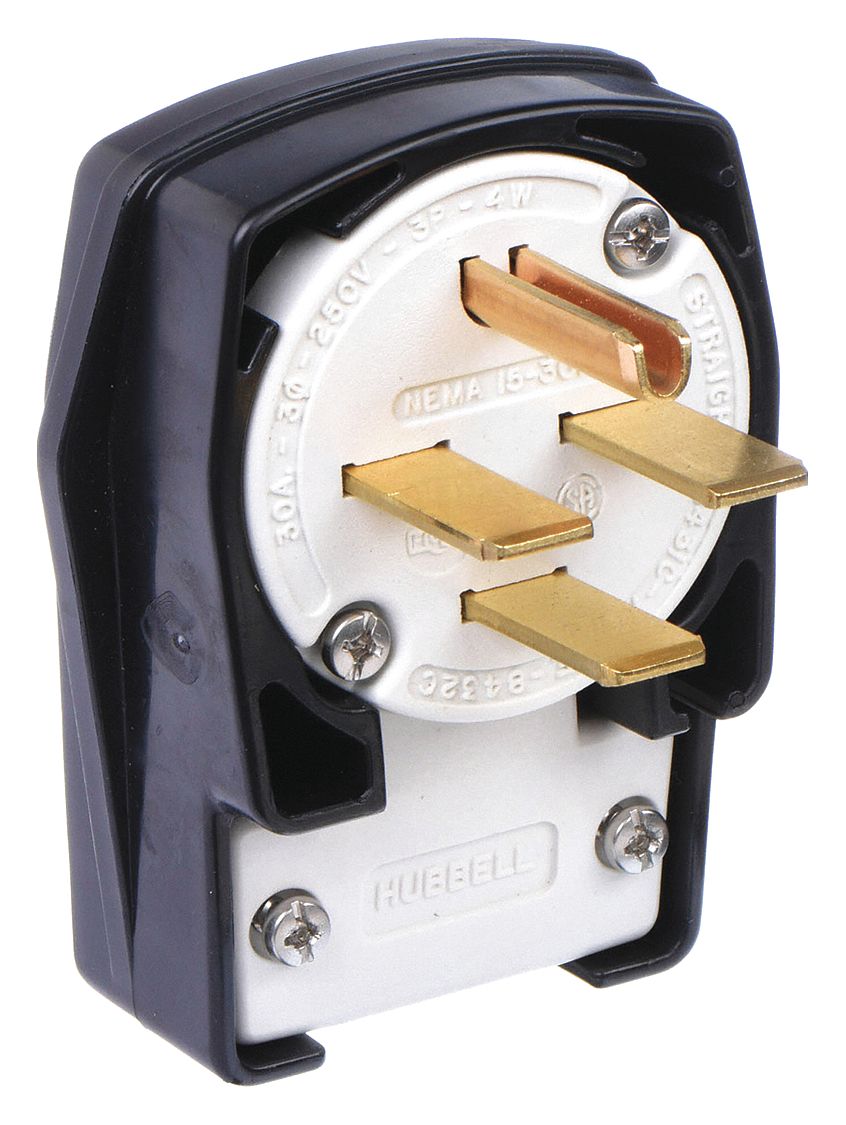 15-30P, 30 A, Angle Straight Blade Plug - 5C795|HBL8432C - Grainger