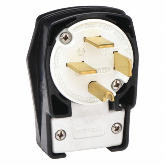 15-50P, 50 A, Angle Straight Blade Plug - 5C796|HBL8452C - Grainger