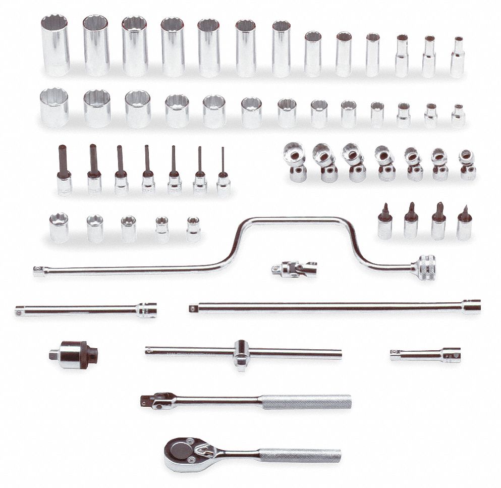 Proto 3 8 In Drive Size 58 Pieces Socket Wrench Set 5c860 J52142