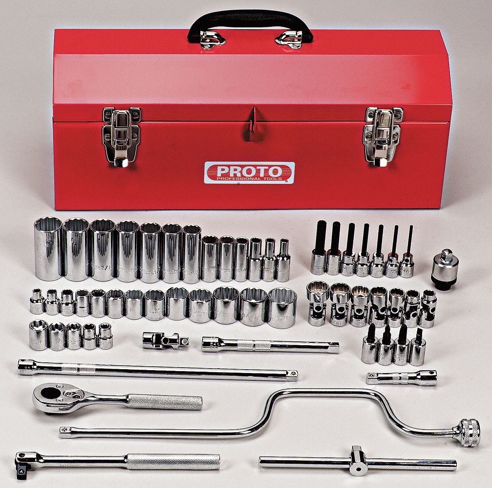 PROTO, 3/8 in Drive, 58 Piece, Socket Wrench Set - 5C861|J52140 - Grainger
