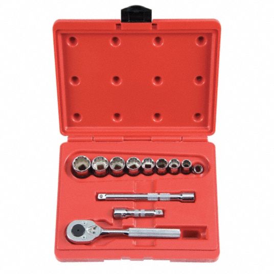 PROTO, 3/8 in Drive, 12 Piece, Socket Wrench Set - 5C866|J52130 - Grainger