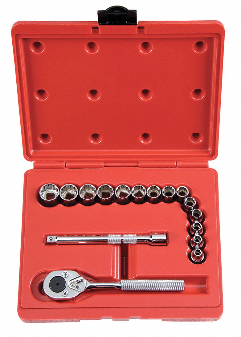Proto Socket Wrench Set Socket Size Range 6 Mm To 19 Mm Drive Size 3