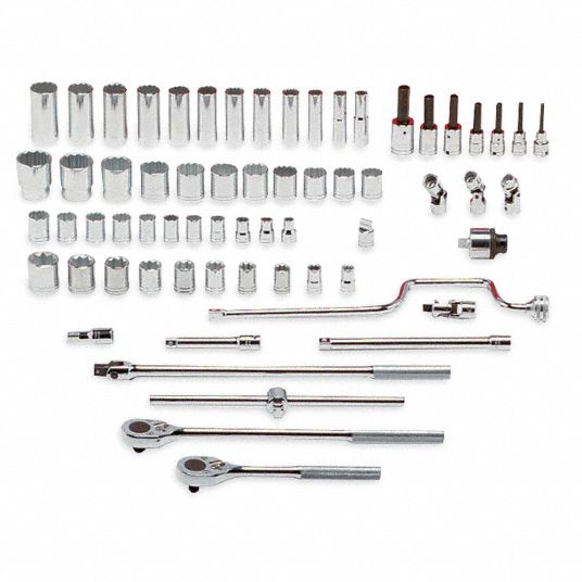 PROTO, 1/2 in Drive, 65 Piece, Socket Wrench Set - 5C898|J54132 - Grainger