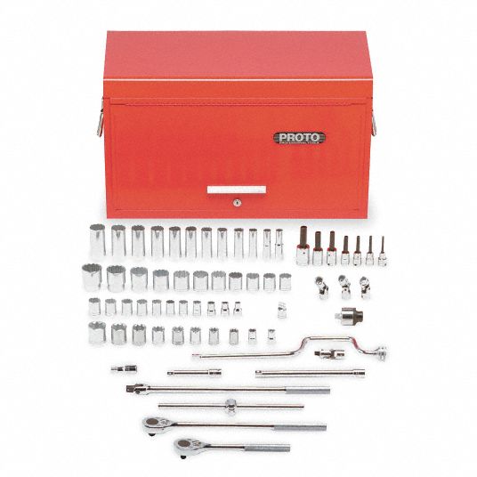 PROTO, 1/2 in Drive, 65 Piece, Socket Wrench Set - 5C899|J54130A - Grainger