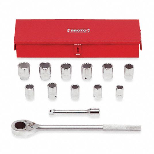 PROTO, 3/4 in Drive, 13 Piece, Socket Wrench Set - 5C908|J55100 - Grainger