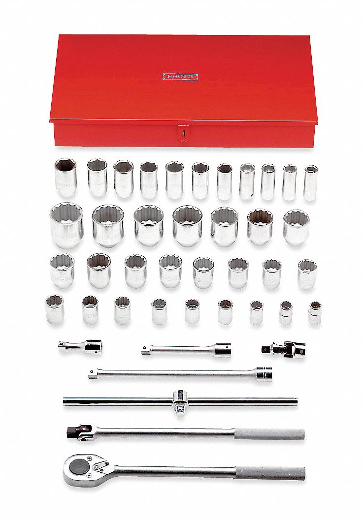 Proto Socket Wrench Set Socket Size Range 7 8 In To 2 3 8 In Drive