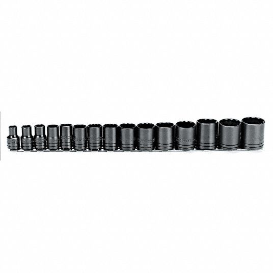 PROTO, 1/2 in Drive, 15 Piece, Socket Set - 5C914|J54302 - Grainger