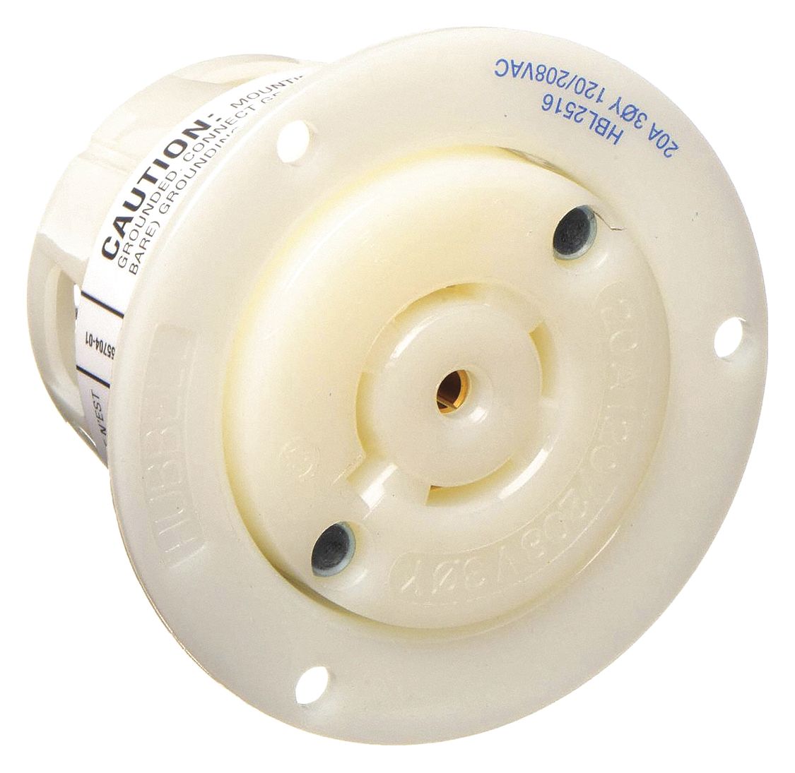 L21-20R, 20 A, Flanged Locking Receptacle - 5C996|HBL2516 - Grainger