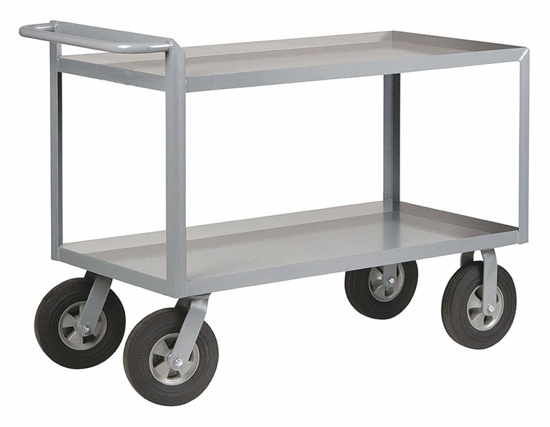 1,500 lb Load Capacity, 48 in x 24 in, Utility Cart with Lipped Metal ...