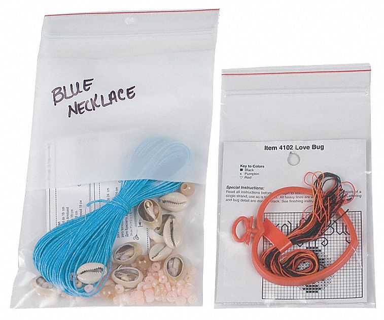 Reclosable Poly Bag, Zip Seal, Low Density Polyethylene (LDPE), PK 1000 ...