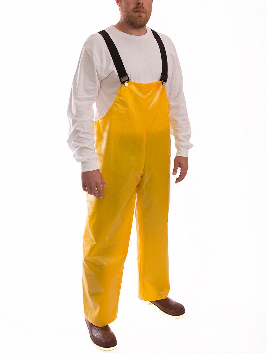 TINGLEY Rain Bib Overall: Polyurethane, 2XL, Gold, 32 in Inseam, 50 in ...