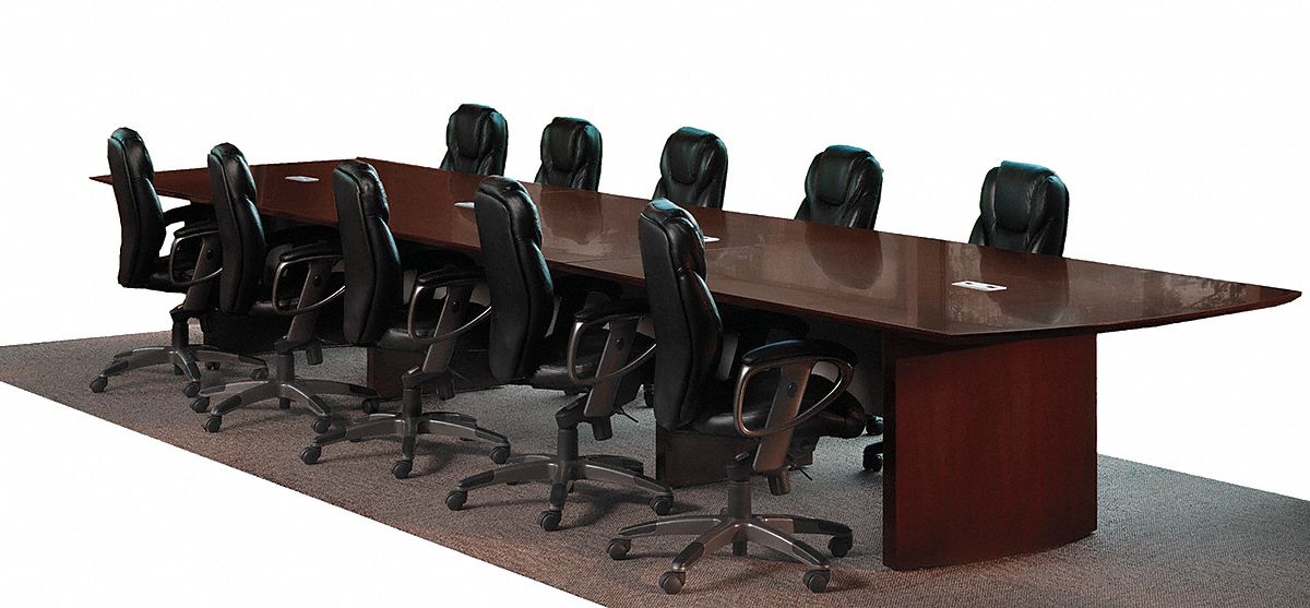 Conf Table,Curved Ends,20ft,Glden Cherry - Grainger