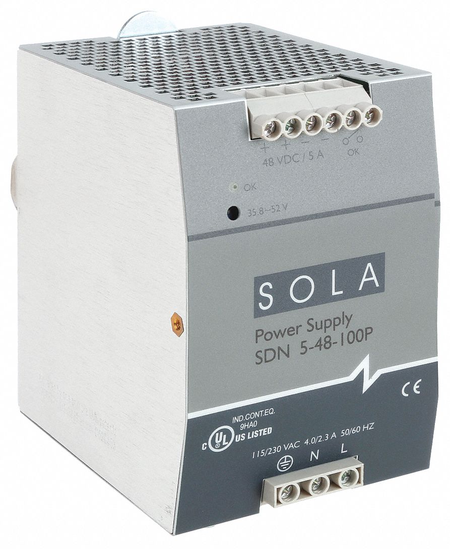 SOLAHD, DIN Rail, 240 W Output Power - Rated, DC Power Supply - 5DJL6 ...