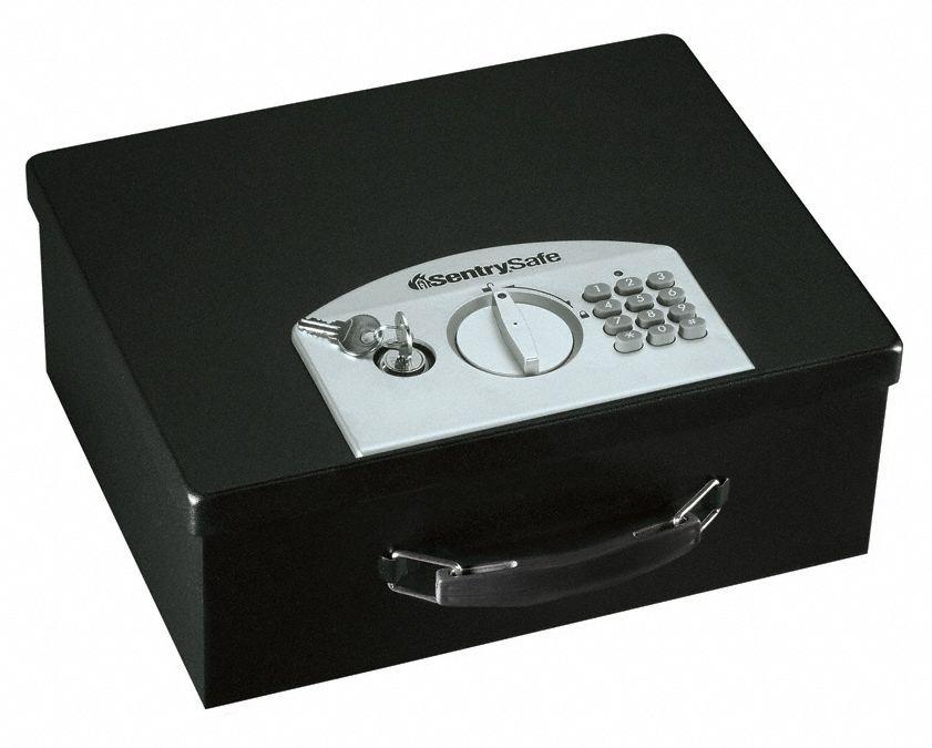 SENTRY SAFE 12 4/5 in x 10 2/5 in x 5 3/5 in Portable Safe, Black ...