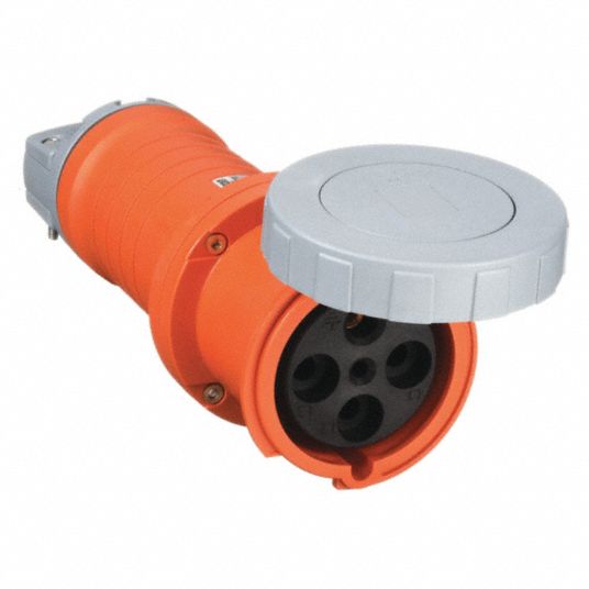 100 Amp, 1-Phase Valox 357 Watertight Pin and Sleeve Connector, Orange ...