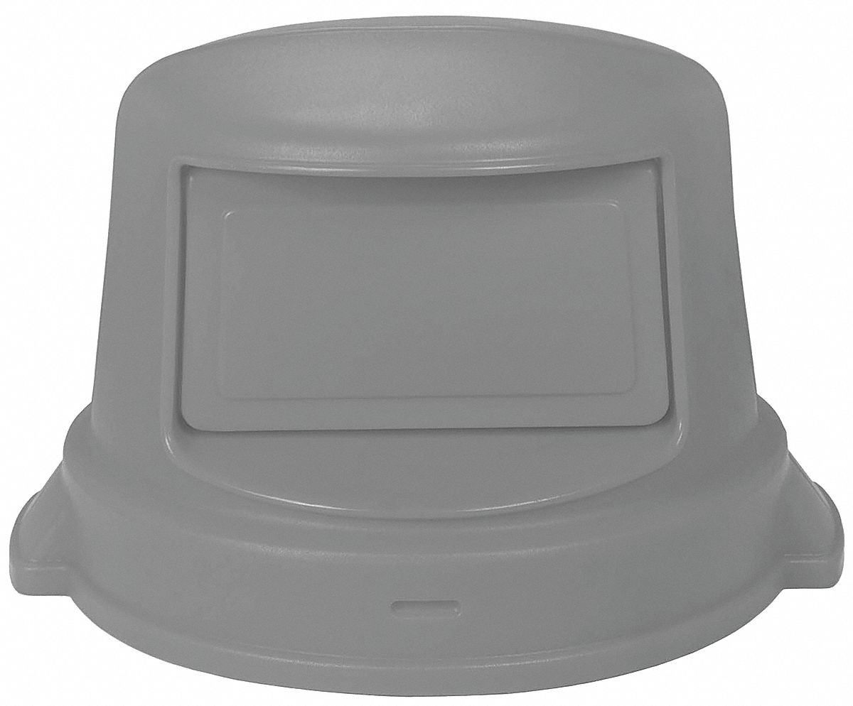 Trash Can Top, Dome, Gray - Grainger