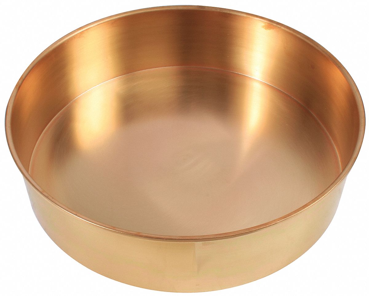 Sieve Bottom Pan, Brass, 12 in Dia., 3 in Overall Depth, ASTM E11 ...