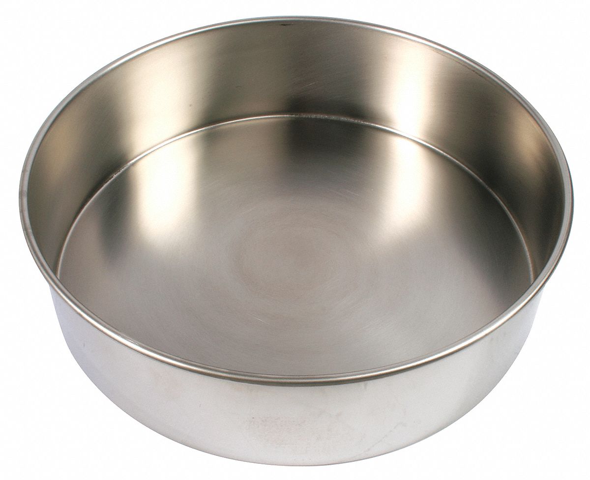 Sieve Bottom Pan, Stainless Steel, 12 in Dia., 3 in Overall Depth, ASTM ...