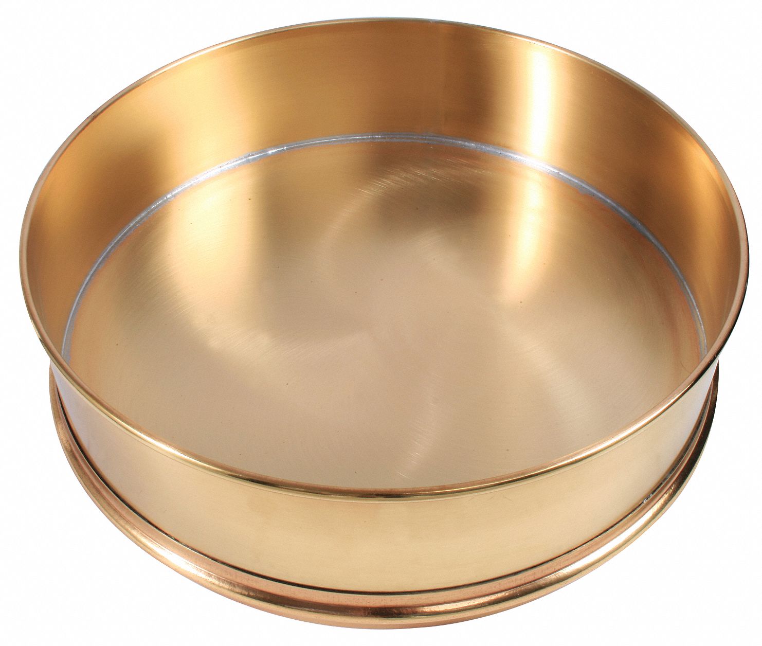 Sieve Separator Pan, Brass, 12 in Dia., 3.25 in Overall Depth, ASTM E11 ...