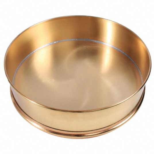 Sieve Separator Pan, Brass, 12 in Dia., 3.25 in Overall Depth, ASTM E11 ...