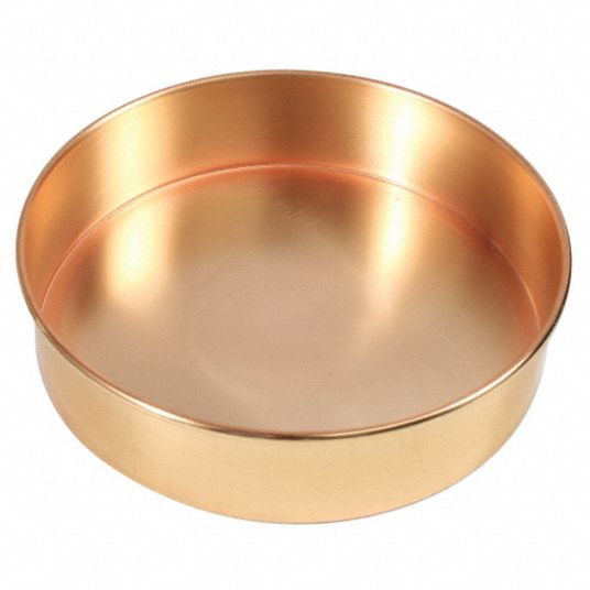 Sieve Bottom Pan, Brass, 8 in Dia., 2 in Overall Depth, ASTM E11 - Grainger
