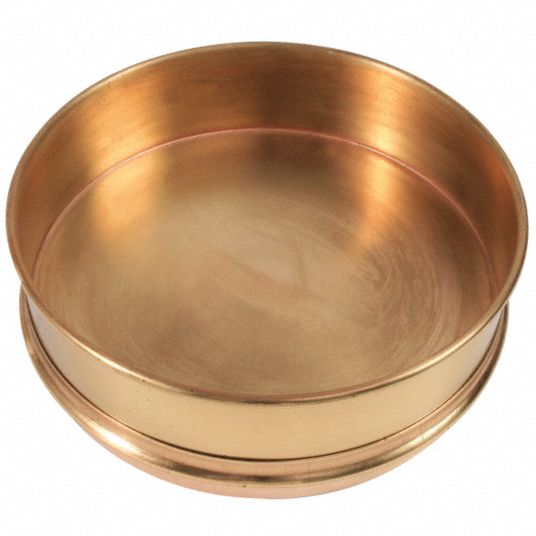 Sieve Separator Pan, Brass, 8 in Dia., 2 in Overall Depth, ASTM E11 ...