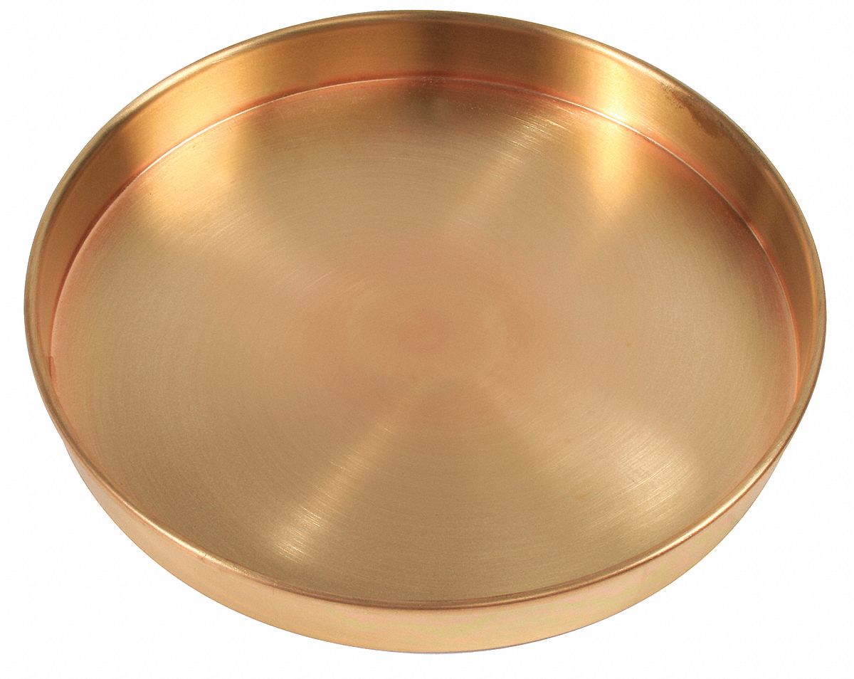 Sieve Bottom Pan, Brass, 8 in Dia., 1 in Overall Depth, ASTM E11 - Grainger