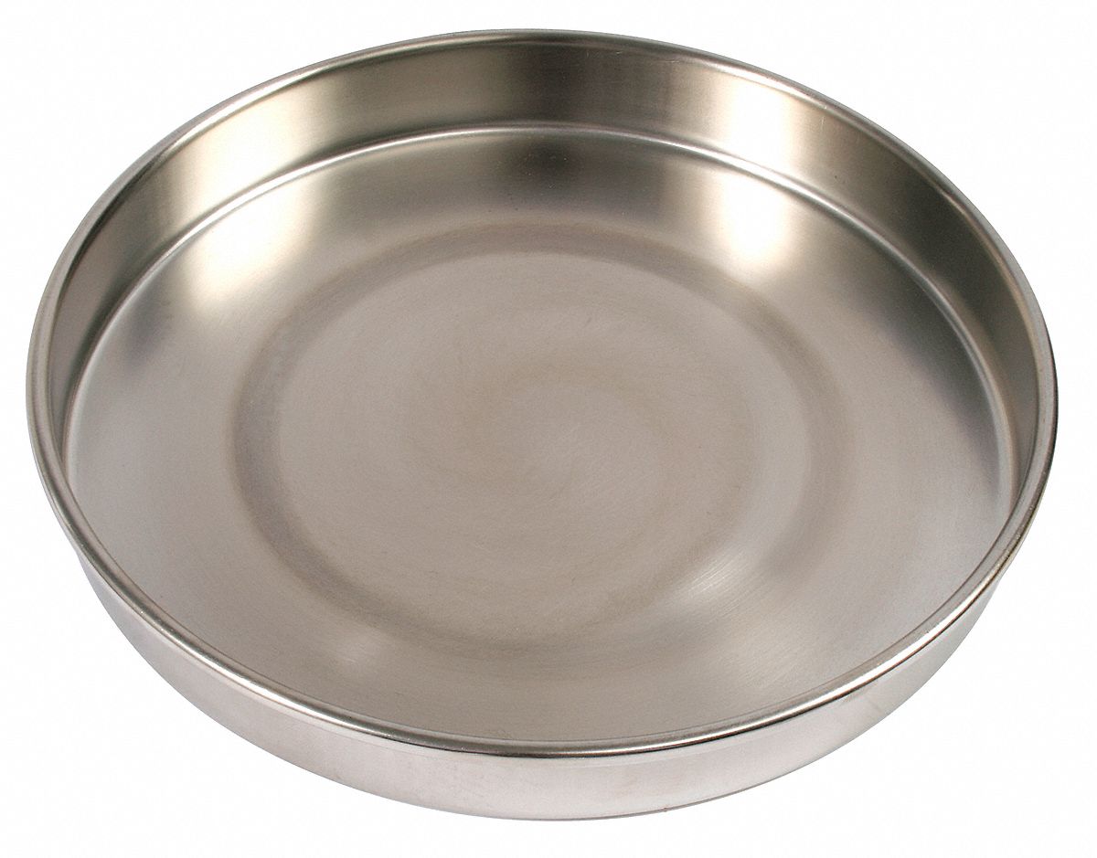 Sieve Bottom Pan, Stainless Steel, 8 in Dia., 1 in Overall Depth, ASTM ...