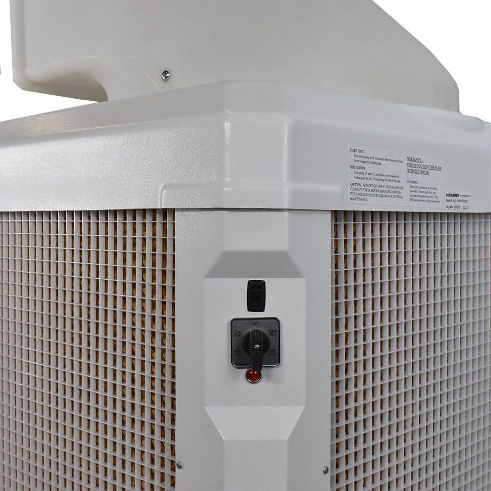 WAYCOOL Portable Evaporative Cooler: 15 in Blade Dia, 2500 sq ft, 2,040 ...