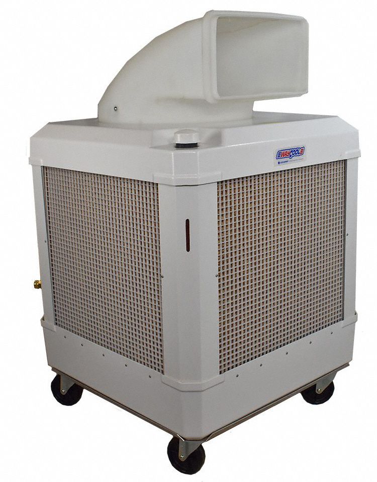 WAYCOOL Portable Evaporative Cooler: 15 in Blade Dia, 2500 sq ft, 2,040 ...