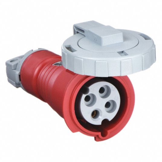 30 Amp, 3-Phase Valox 357 Watertight Pin and Sleeve Connector, Red ...
