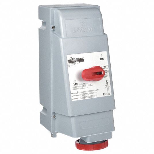 60 Amp, 3-Phase Valox 357 Watertight Pin and Sleeve Receptacle, Gray ...