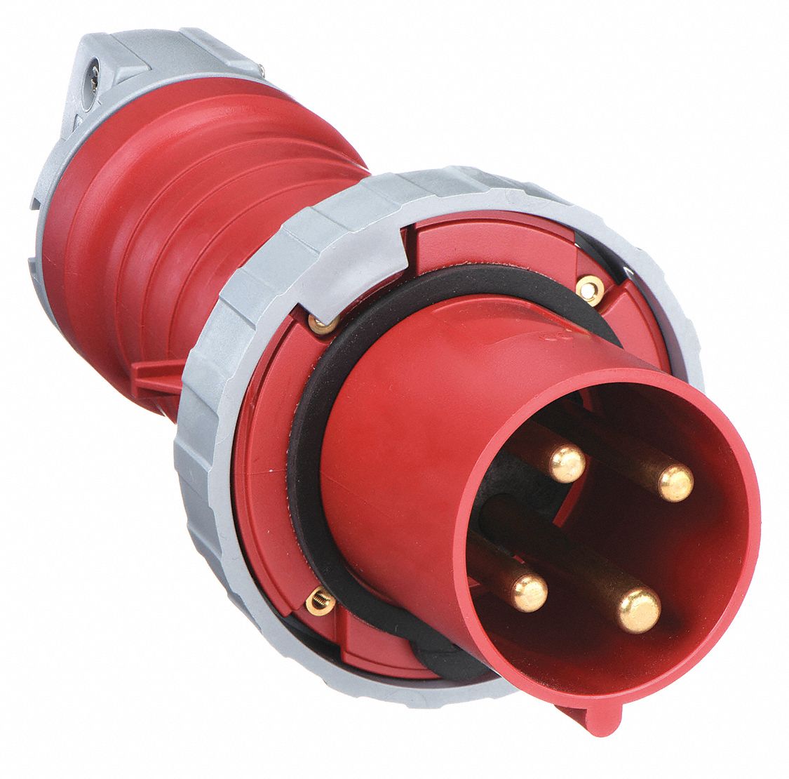 60 Amp, 3-Phase Valox 357 Watertight Pin and Sleeve Plug, Red - Grainger