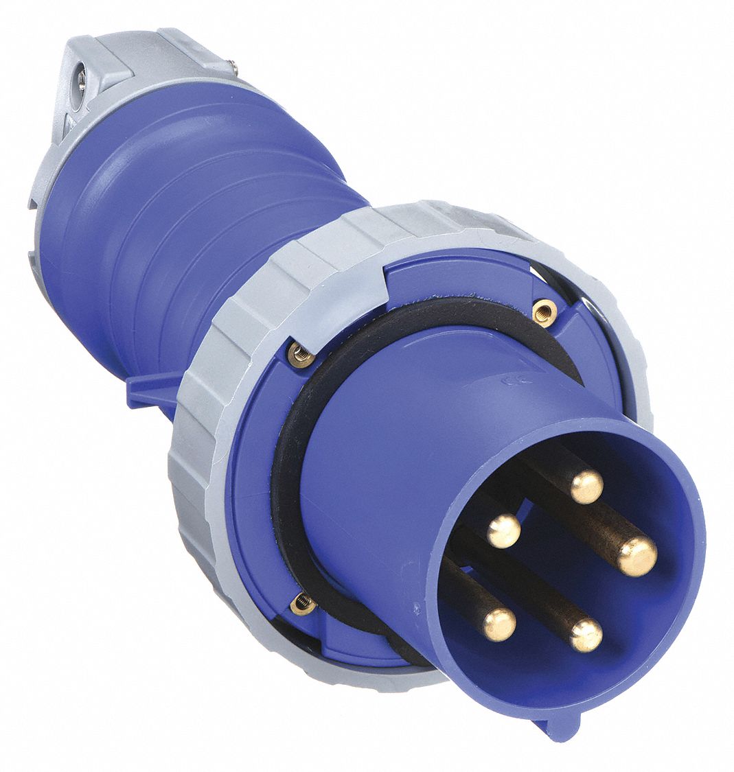 60 Amp, 3Y-Phase Valox 357 Watertight Pin and Sleeve Plug, Blue - Grainger