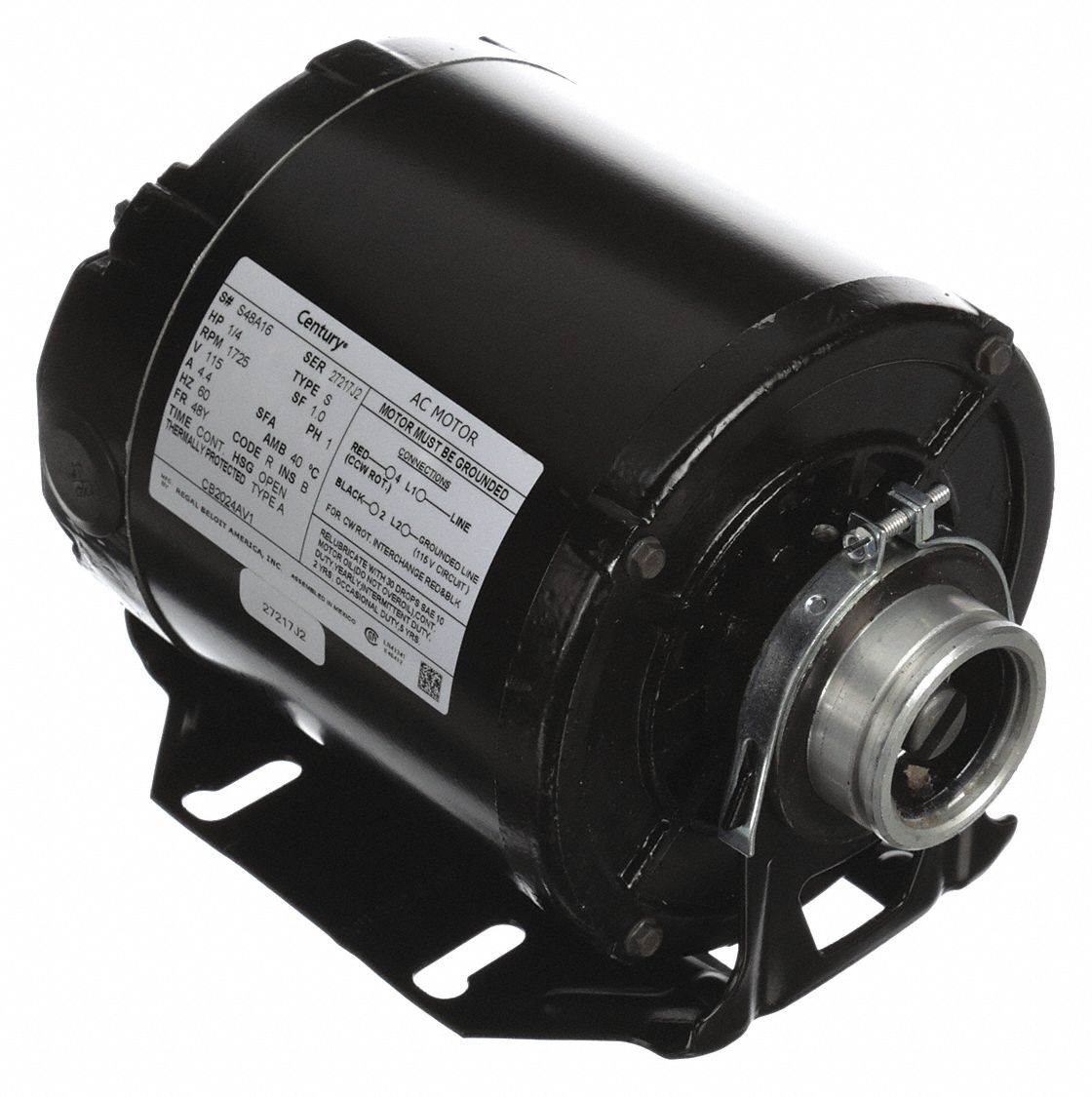 CENTURY, Cradle Base Mounting, 1/4 HP, Carbonator Pump Motor - 5DVX8 ...